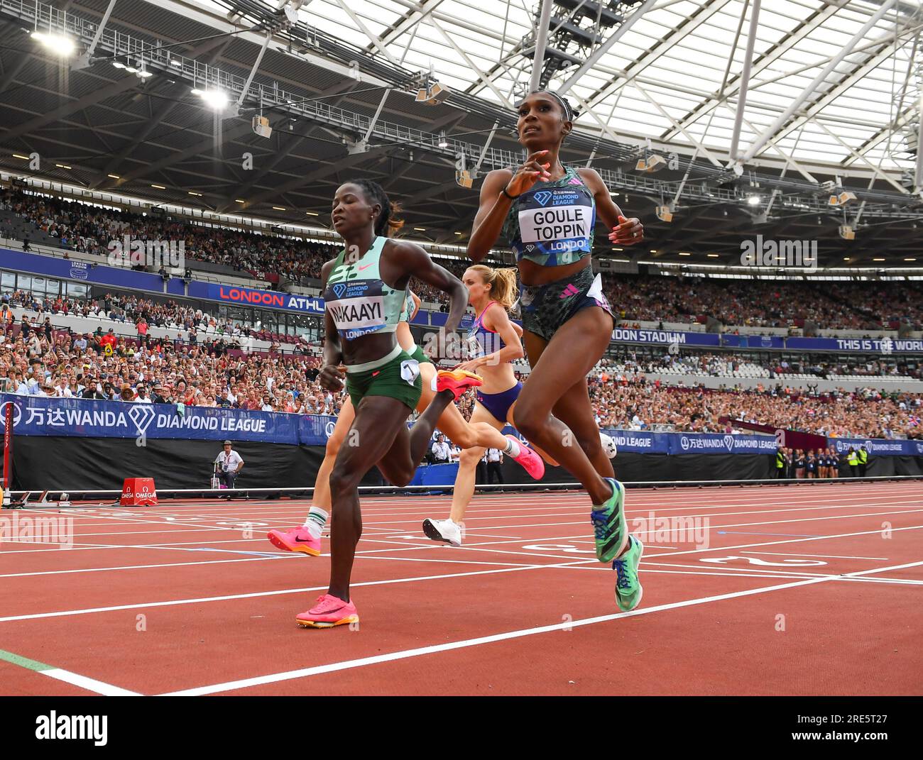 Halimah Nakaayi of Uganda and Natoya Goule-Toppin of Jamaica competing ...