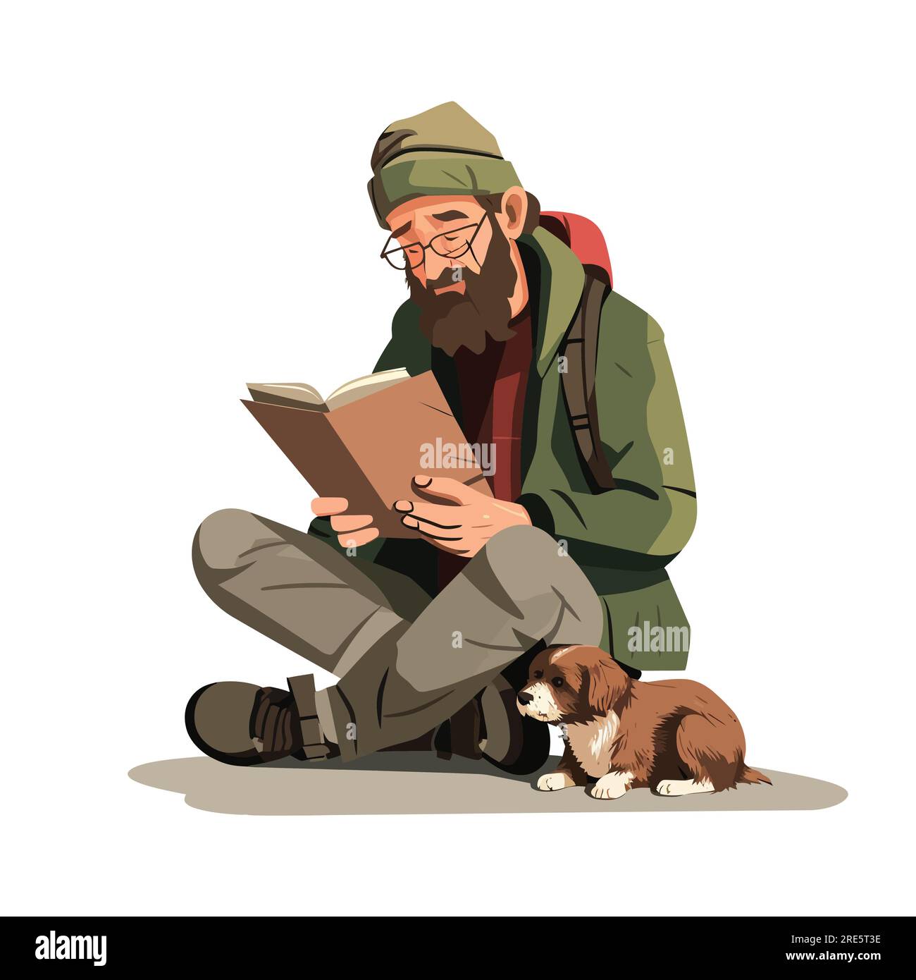 Homeless man reading Stock Vector Images - Alamy