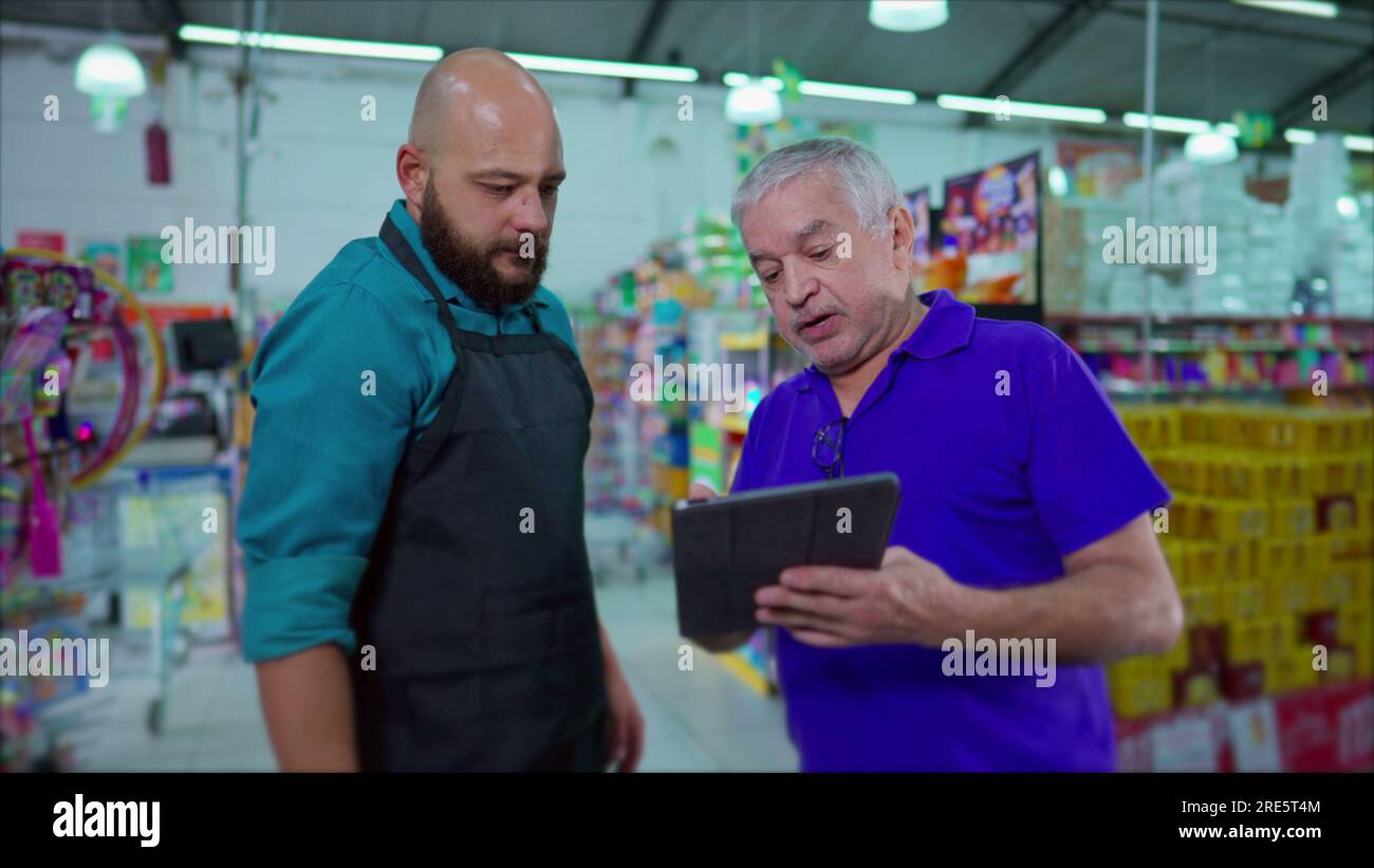 Supermarket Manager Addressing Inventory Issue with Employee, Strict ...