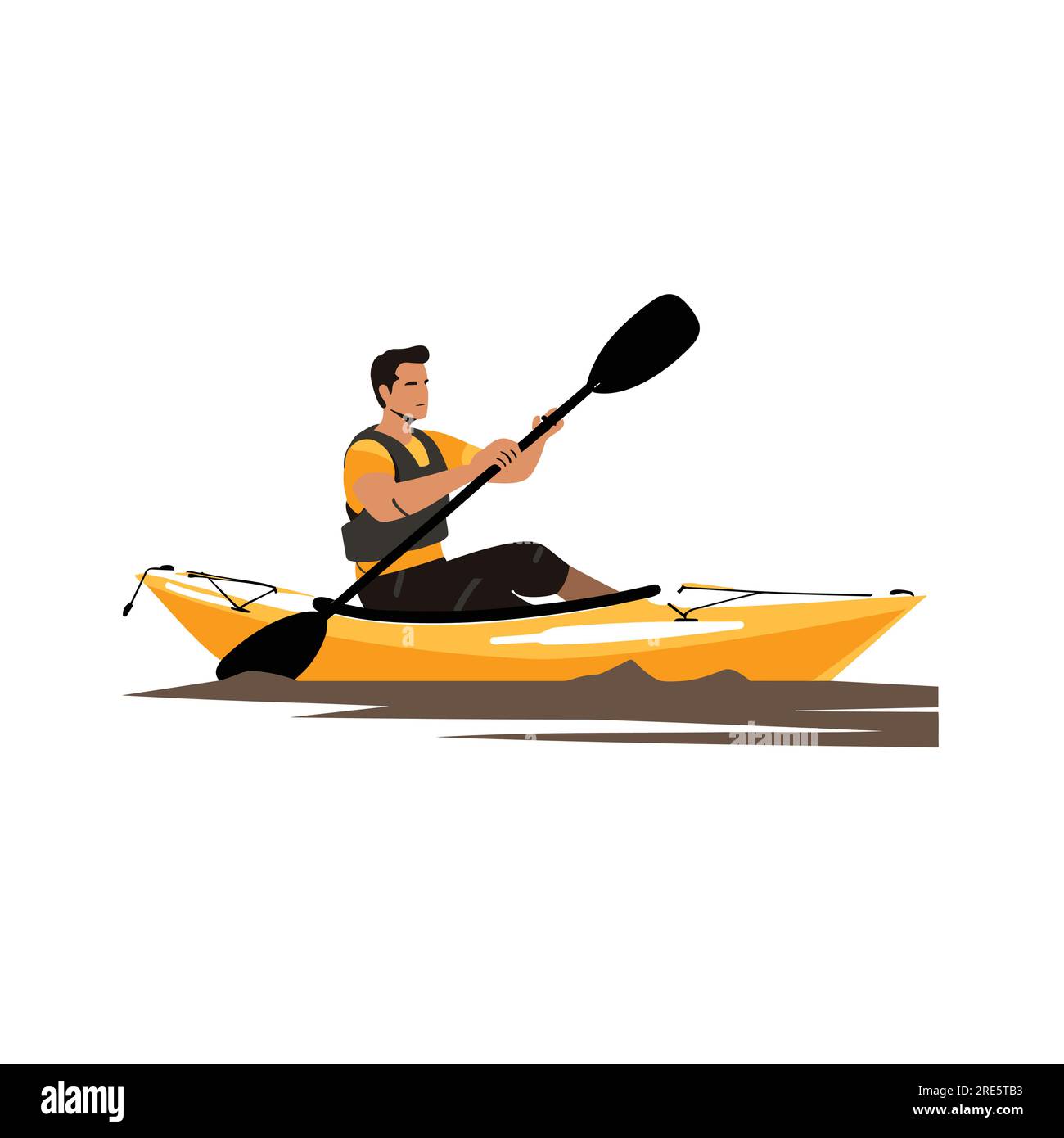 Kayaking silhouette vector vectors Stock Vector Images - Alamy