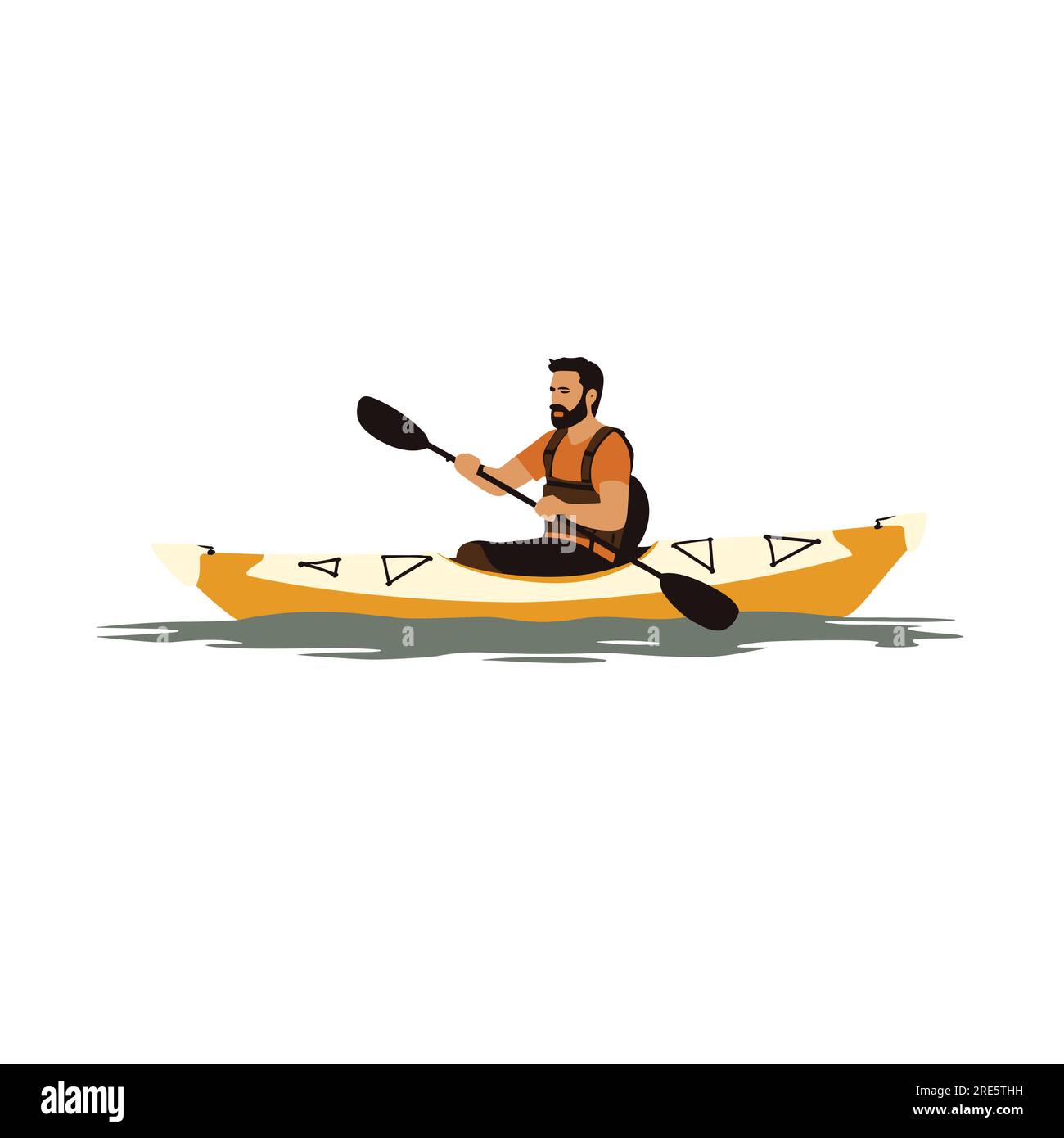 Kayaking silhouette vector vectors Stock Vector Images - Alamy
