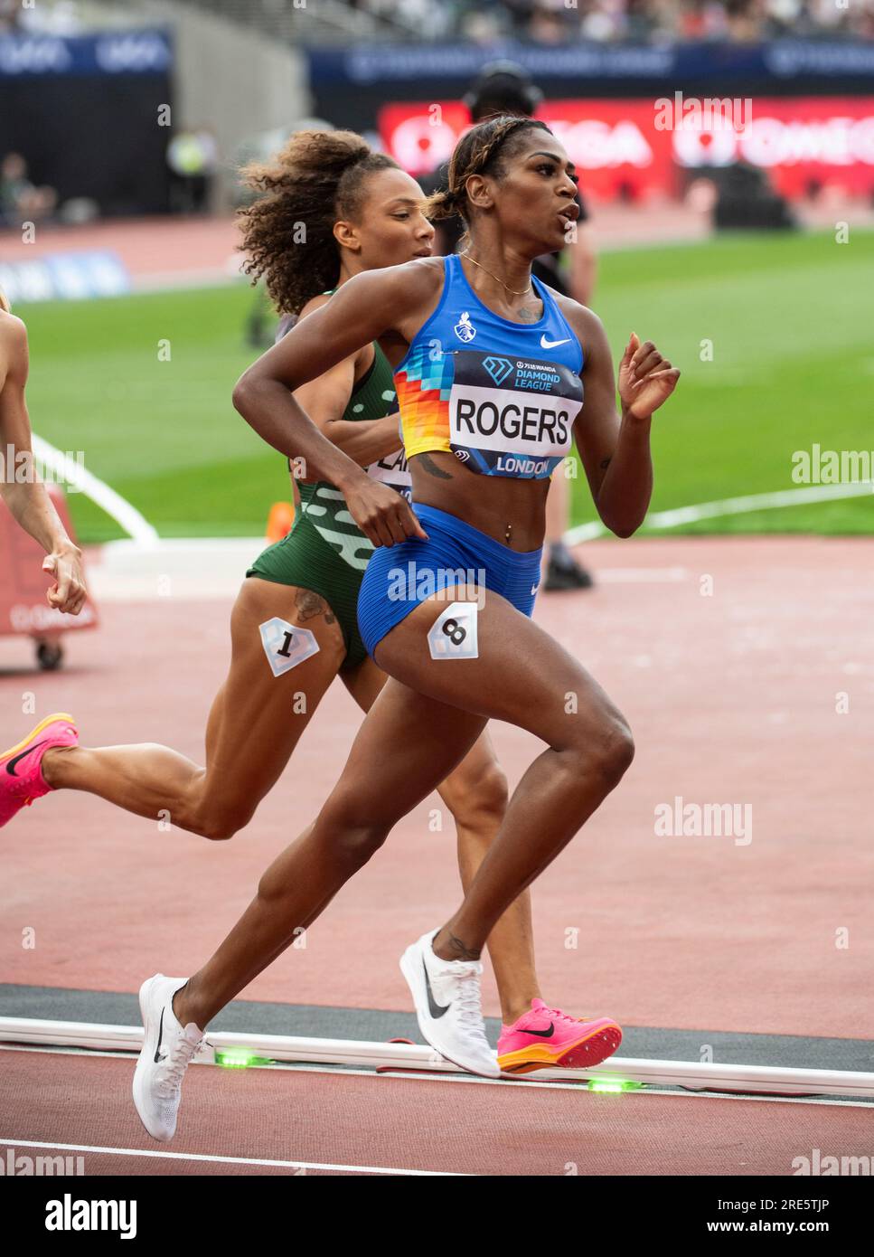 Raevyn Rogers of the USA competing in the women’s 800m at the Wanda ...