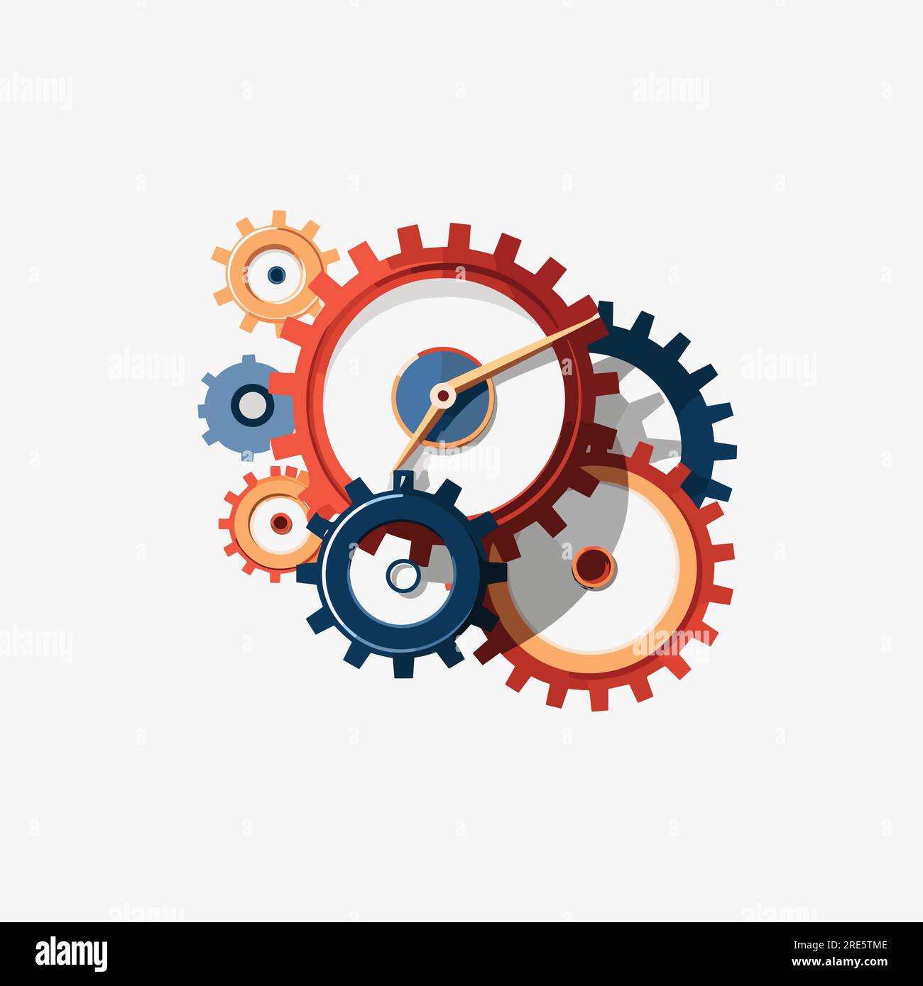 Clock gear flat art hi-res stock photography and images - Alamy
