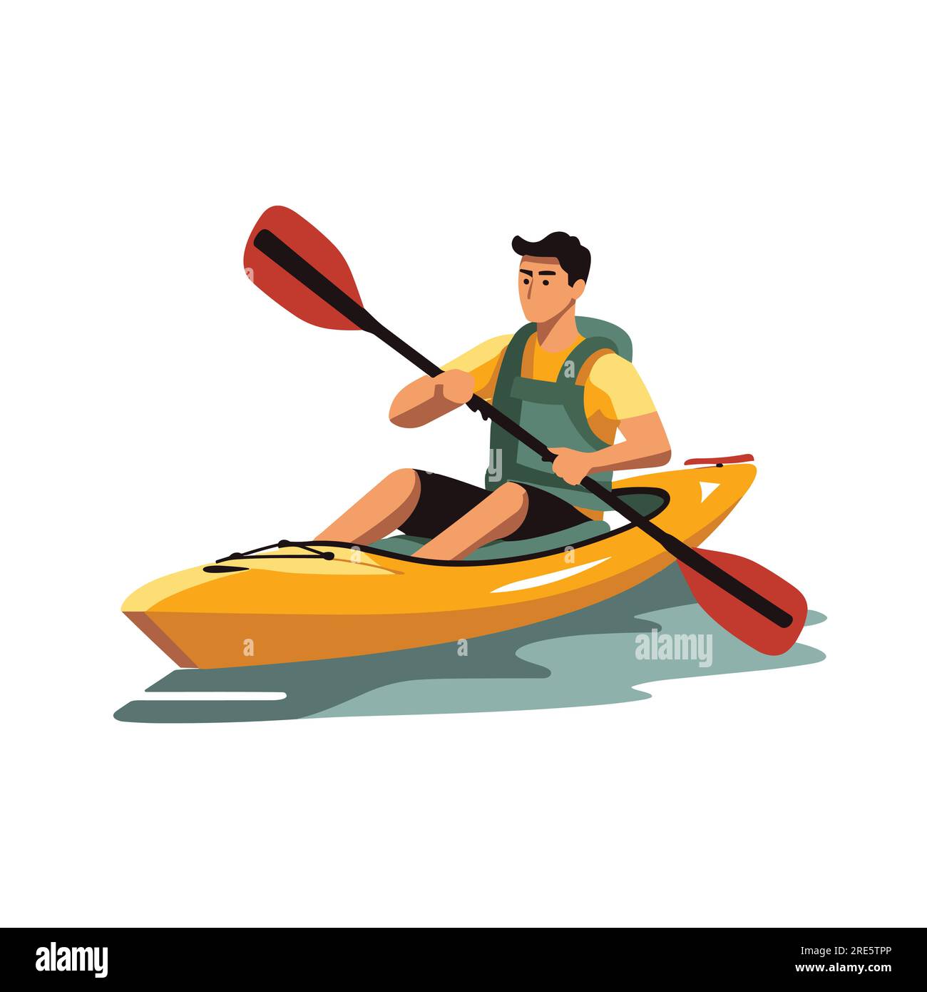 Kayaking silhouette vector vectors Stock Vector Images - Alamy