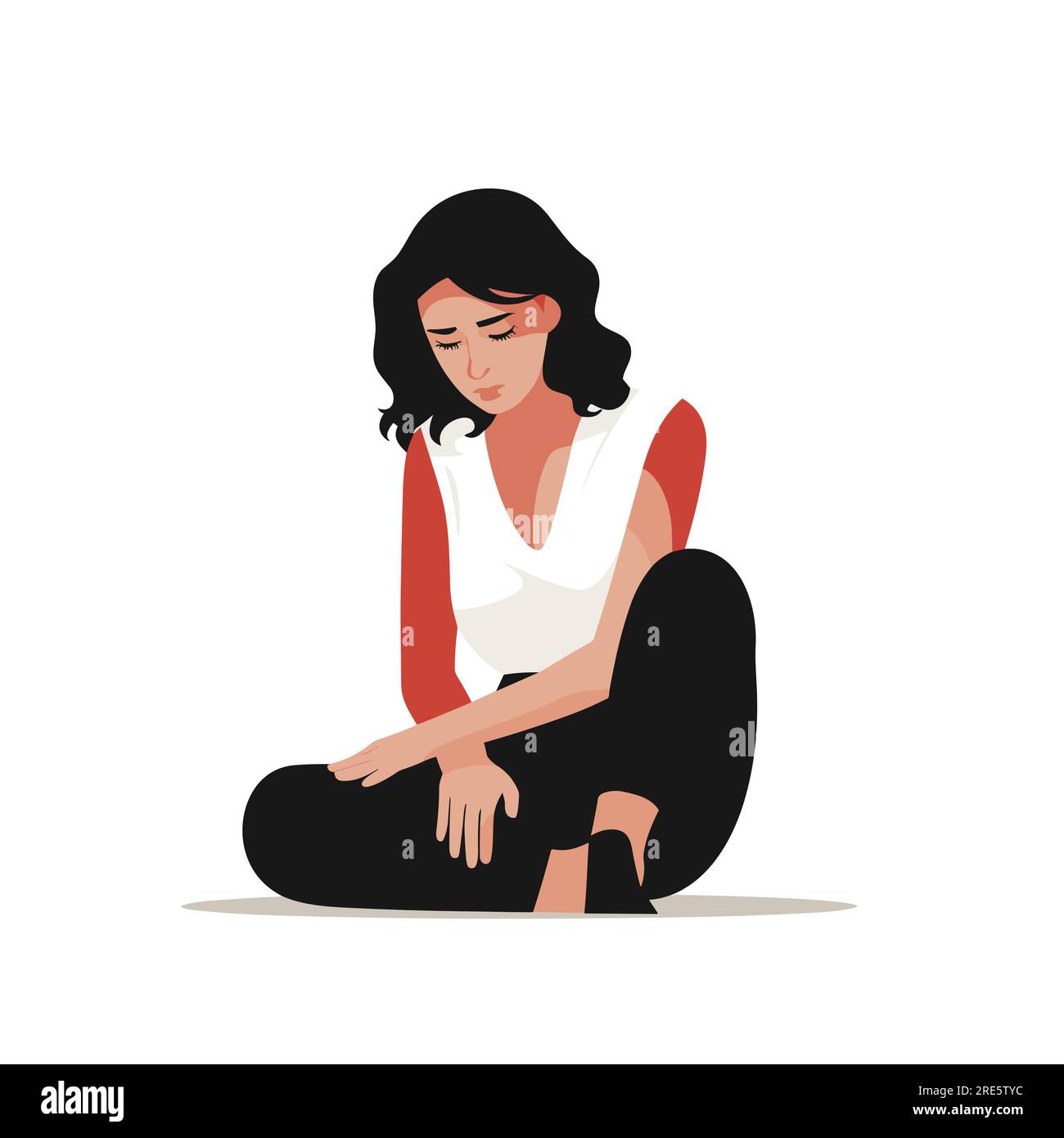 Sad woman Stock Vector Images - Alamy