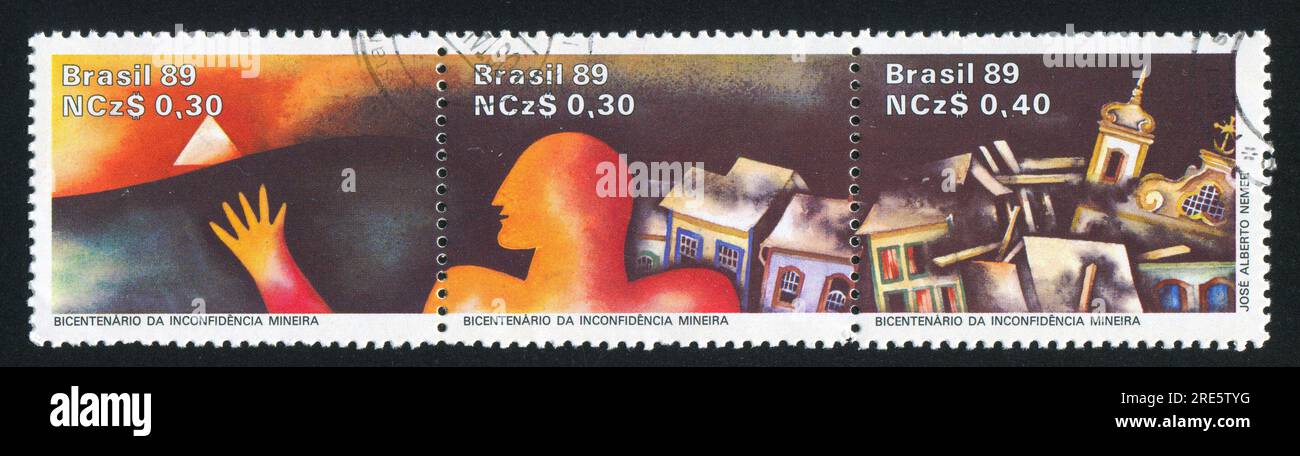 BRAZIL - CIRCA 1989: stamp printed by Brazil, shows Mineira ...