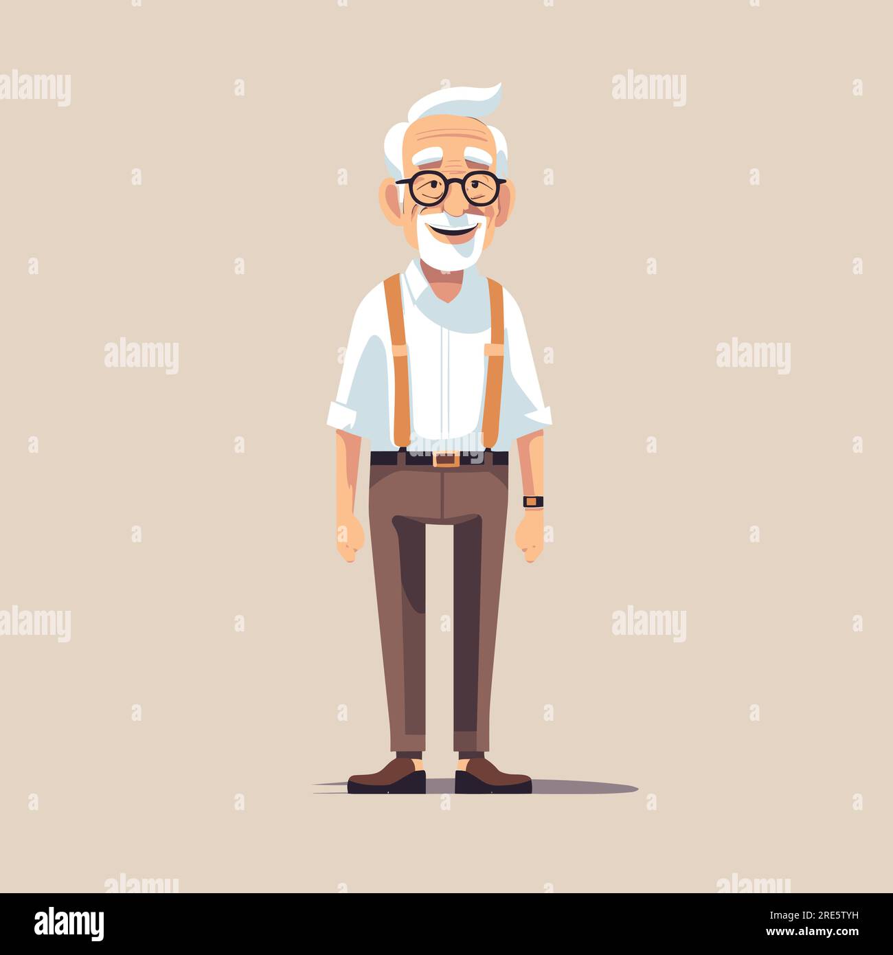 Happy elderly portrait isolated Stock Vector Images - Alamy