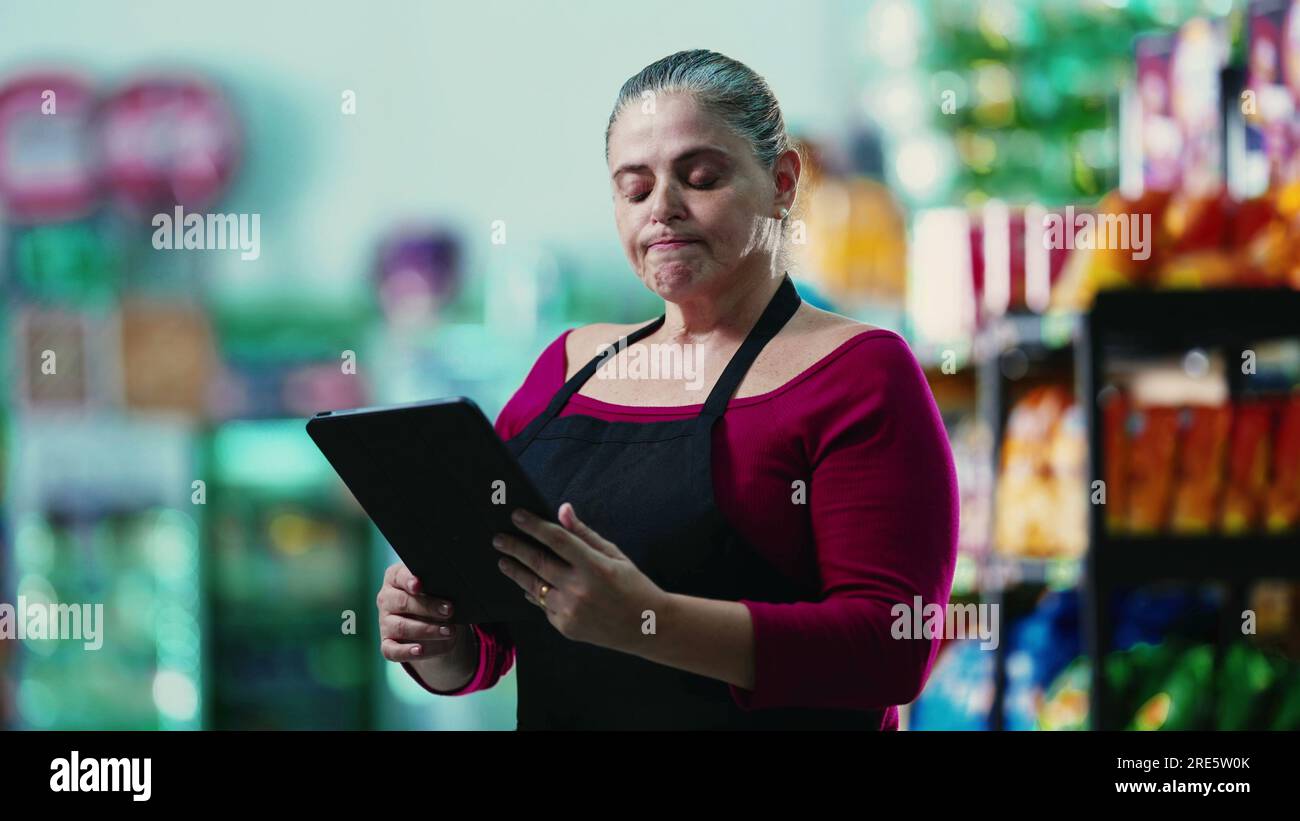 Stressed female entrepreneur owner of small business struggling with ...