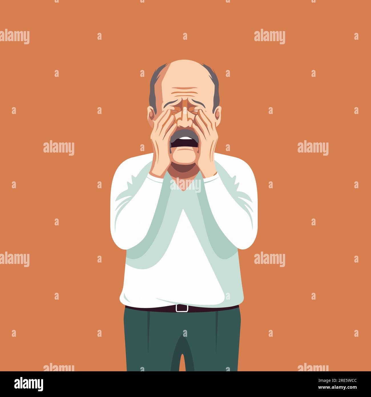 Unhappy old man Stock Vector Images - Alamy