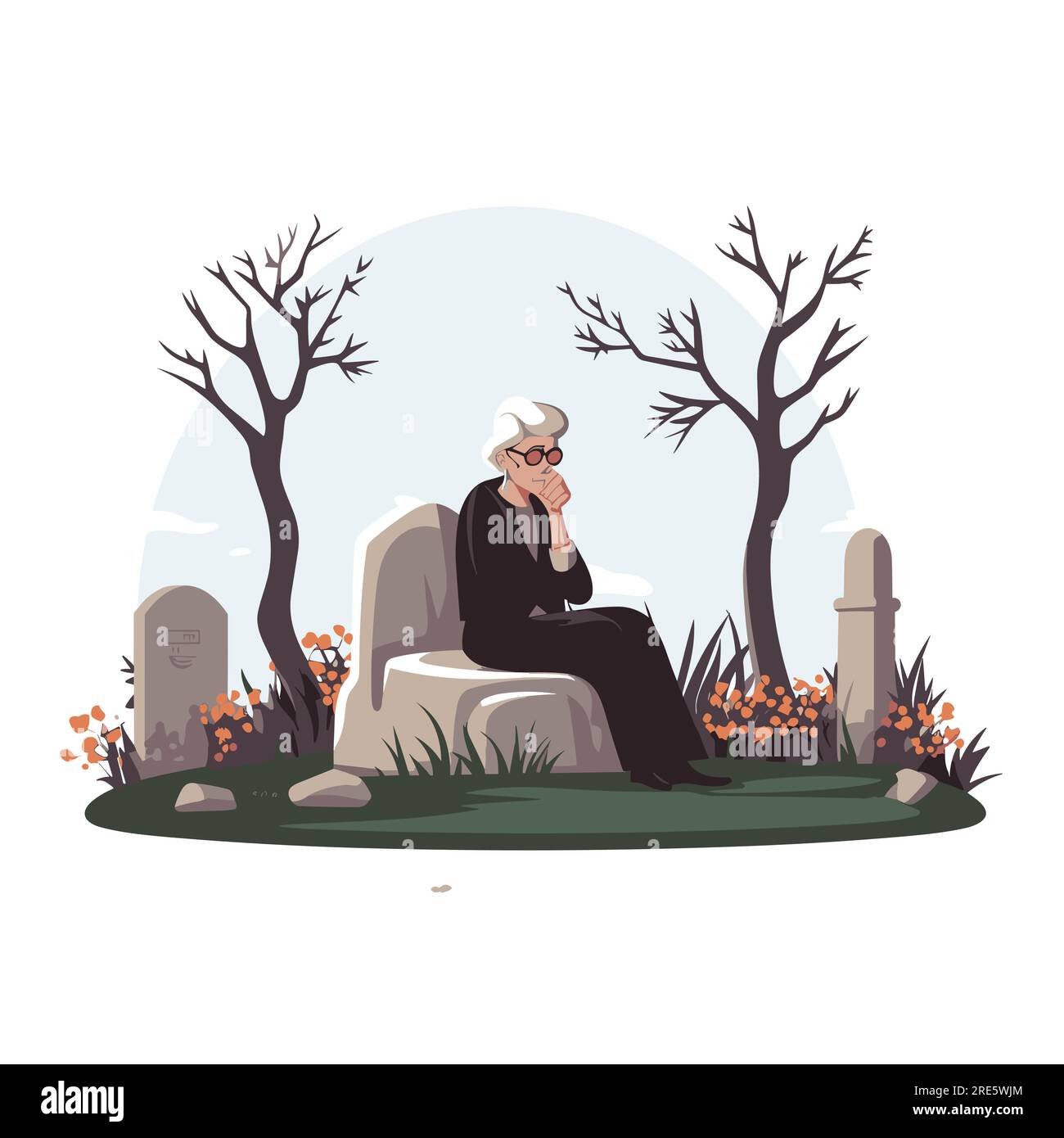 Grave bouquet Stock Vector Images - Alamy