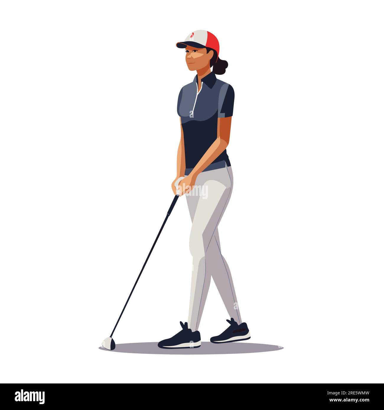 Professional female golfer Stock Vector Images - Alamy
