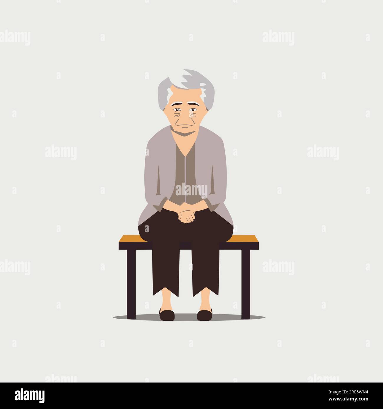 Elderly woman sad Stock Vector Images - Alamy