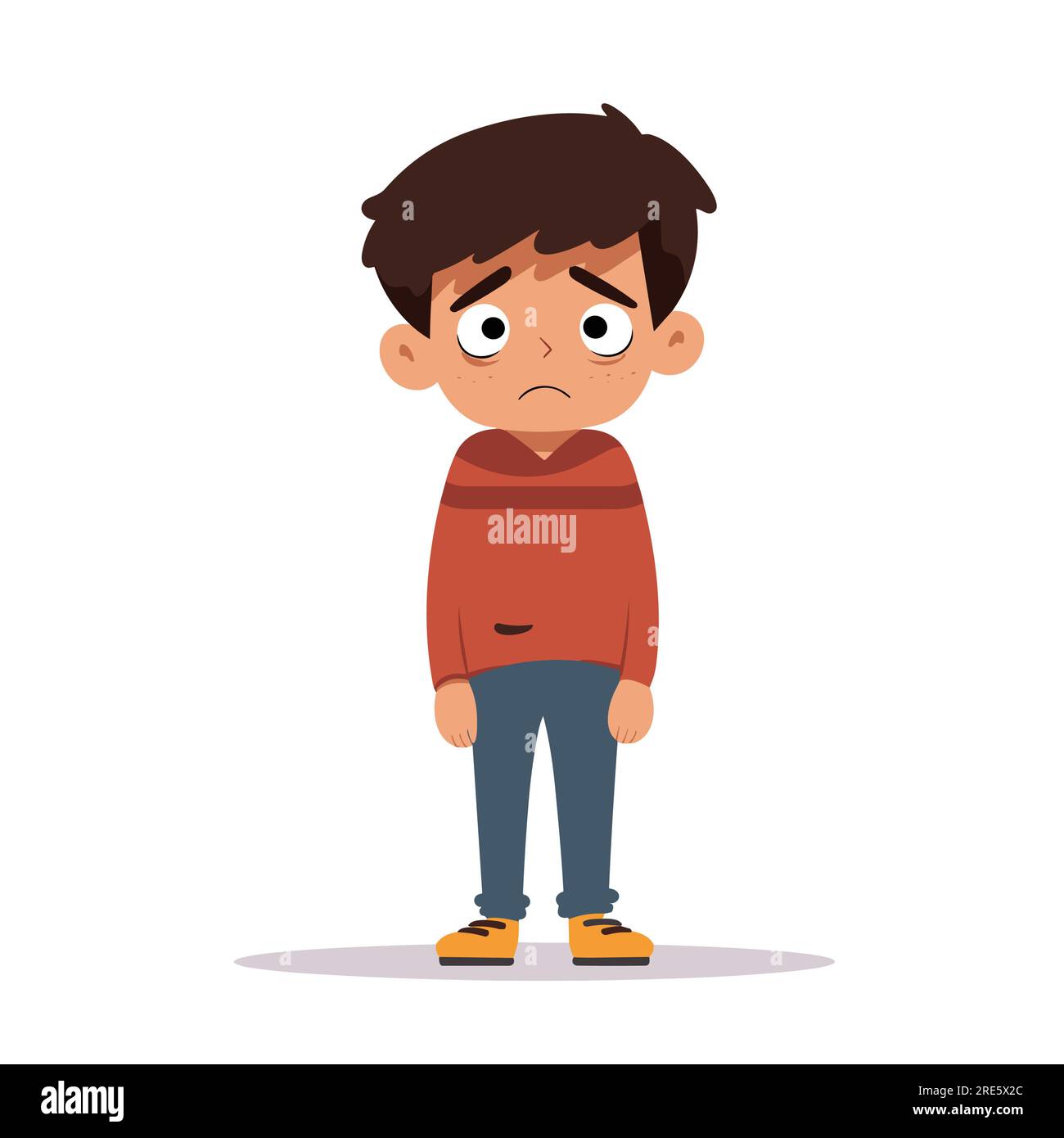 Sad boy drawing happy face Stock Vector Images - Alamy