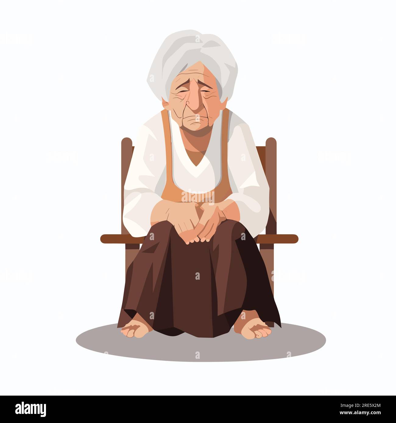 Elderly woman sad Stock Vector Images - Alamy
