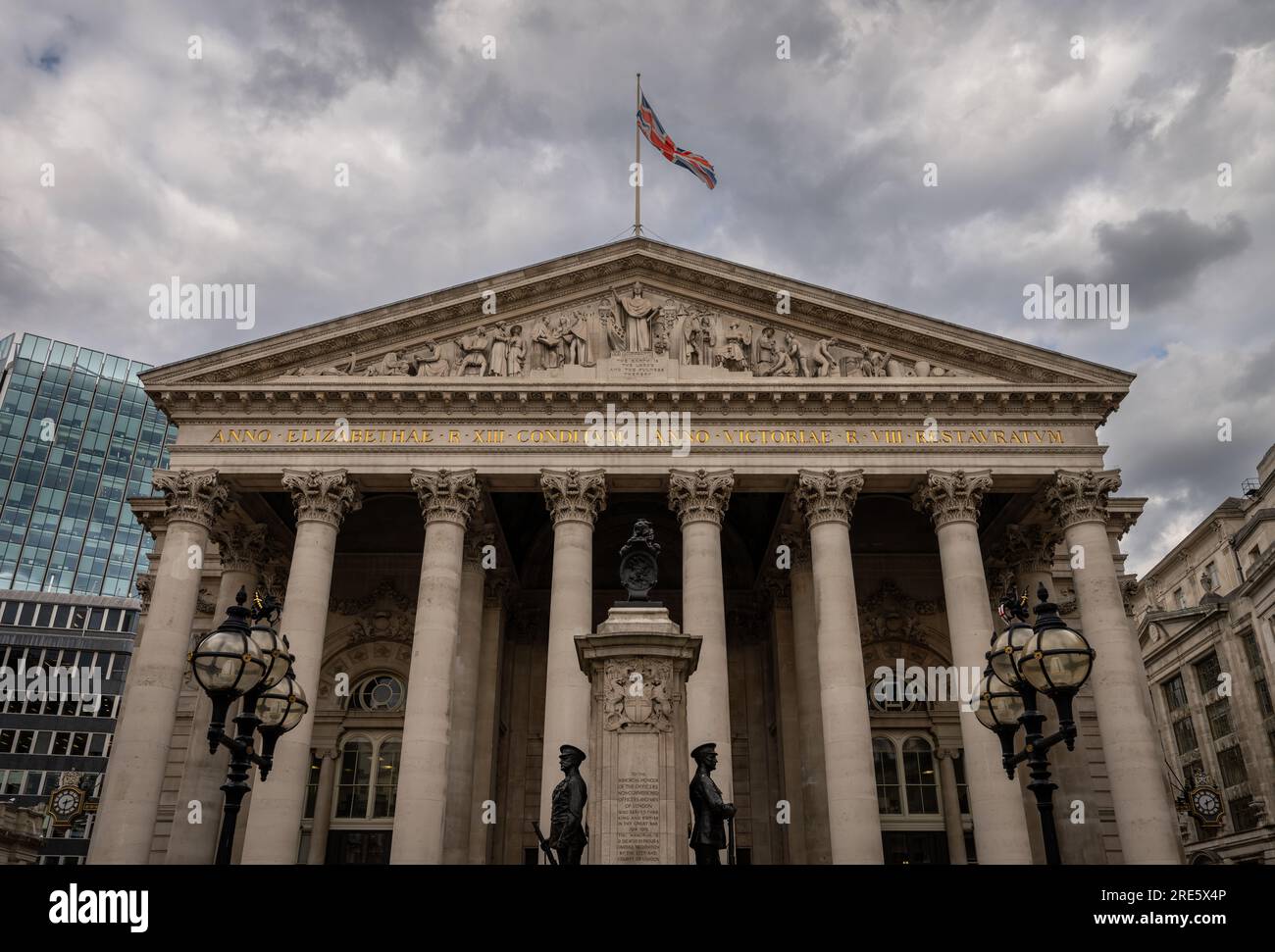 London, UK: The Royal Exchange in the City of London located at Bank ...