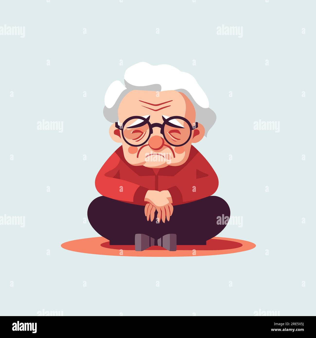 Elderly woman sad Stock Vector Images - Alamy