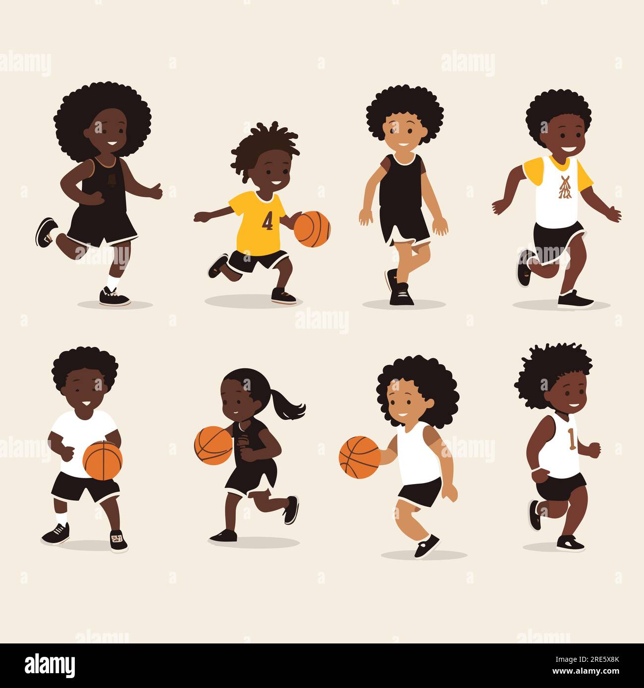 Children basketball team Stock Vector Images - Alamy