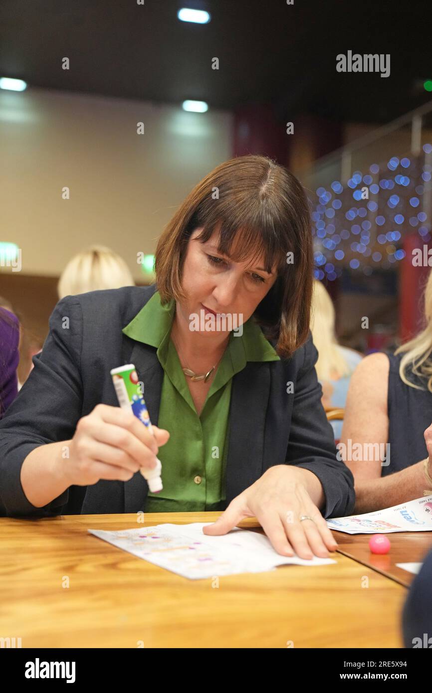 Shadow chancellor Rachel Reeves plays bingo during a visit to Haven ...