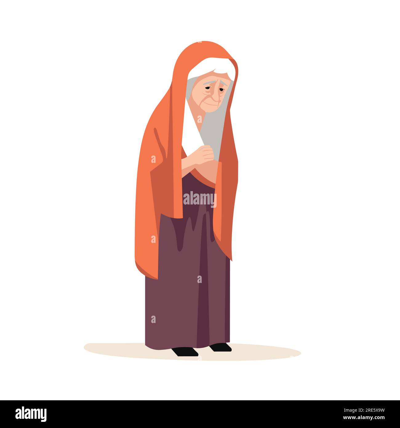 Elderly woman sad Stock Vector Images - Alamy