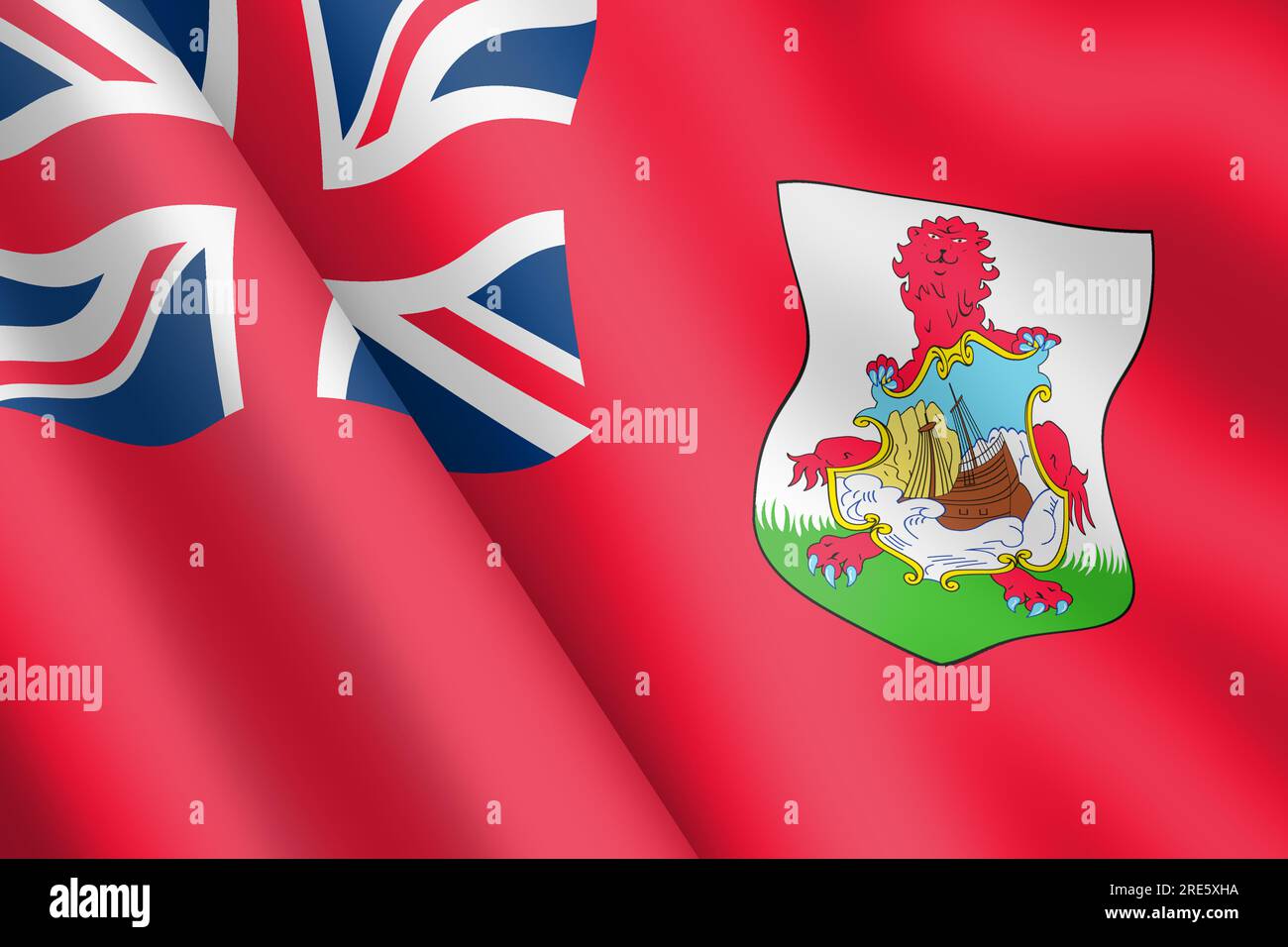 Bermuda waving fabric flag hi-res stock photography and images - Alamy