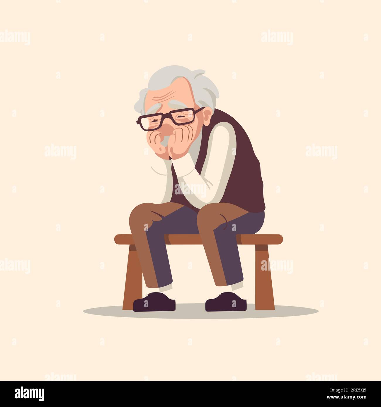 Old Man Crying Cartoon