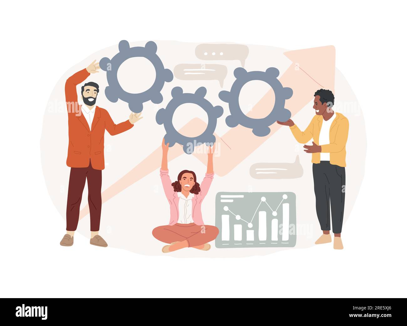 Teamwork power isolated concept vector illustration. Effective team ...