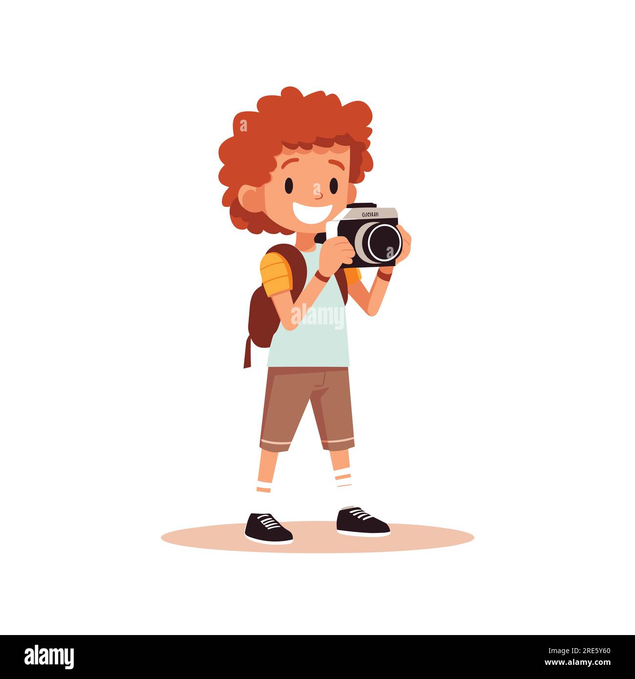Little girl little boy camera picture Stock Vector Images - Alamy