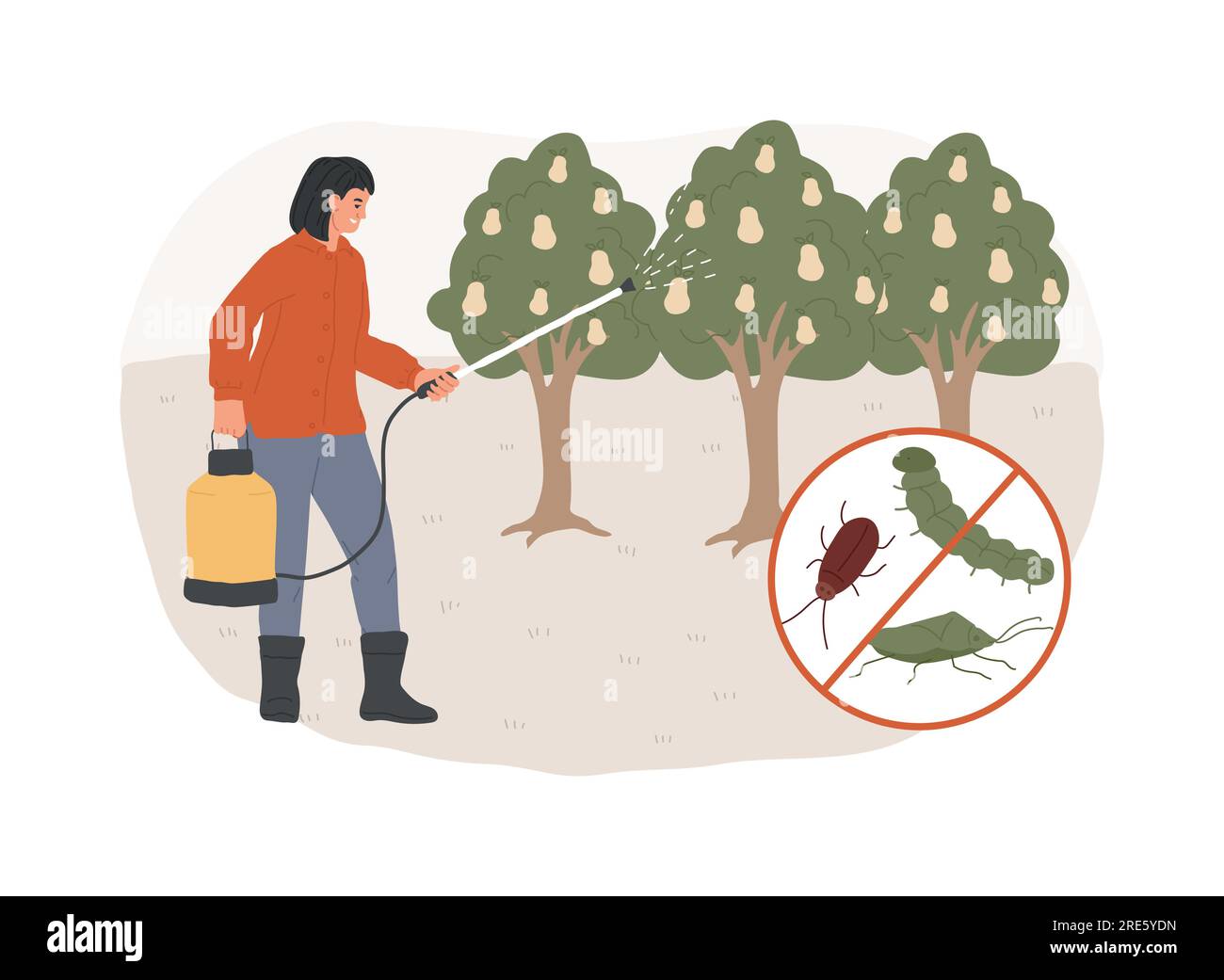 Garden pests isolated concept vector illustration. Garden maintenance ...