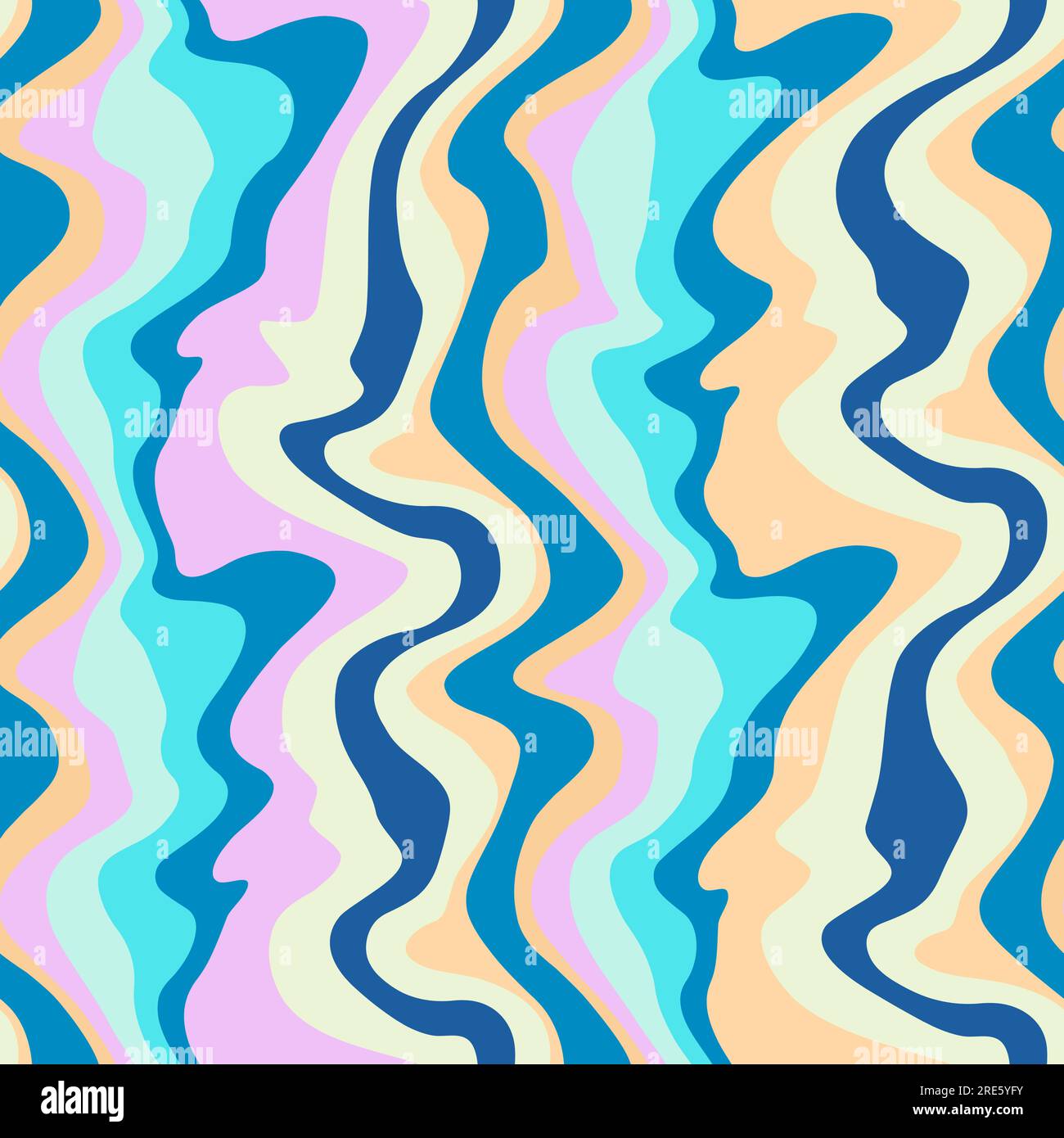 Seamless pattern with stripes. Wavy psychedelic lines. Vector ...