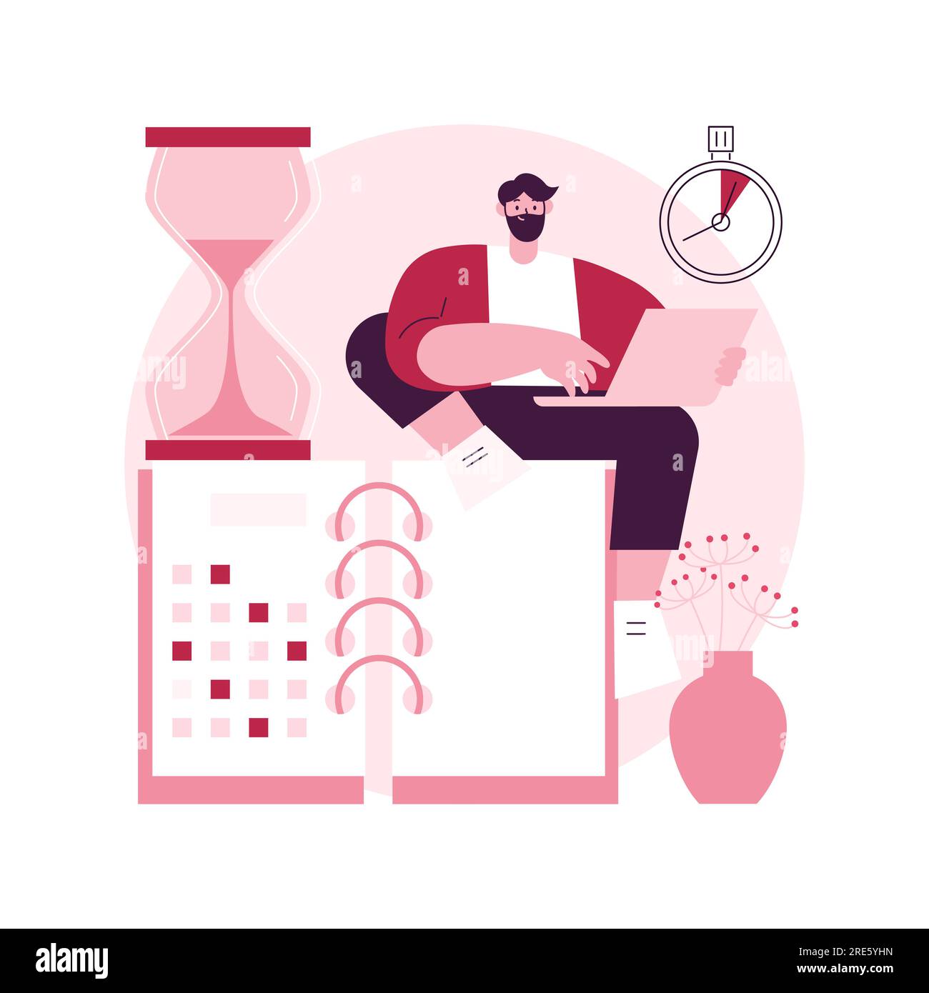 Time management abstract concept vector illustration. Time tracking tool, management software ...