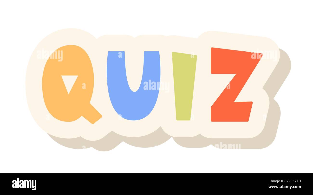 Quiz Sticker Hand Lettering Word Illustration Art Stock Vector Image ...