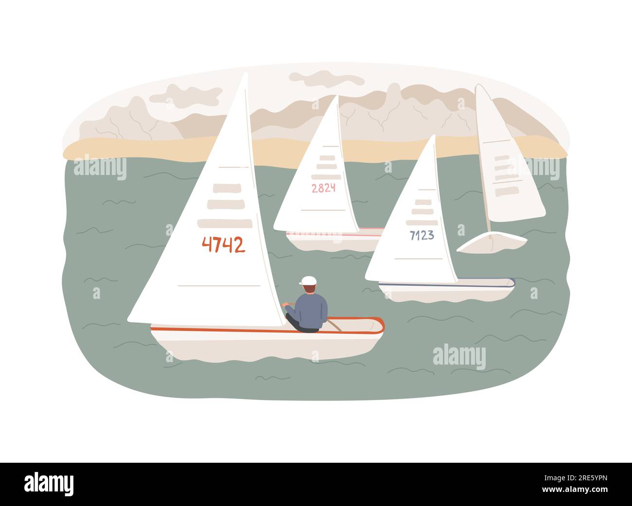 Sailing isolated concept vector illustration. Sailing boat, water sport ...