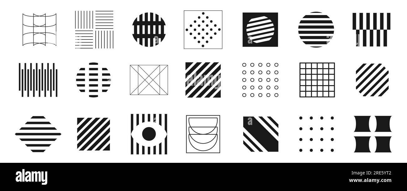 Retro Bauhaus abstract geometric shapes collection Stock Vector Image ...