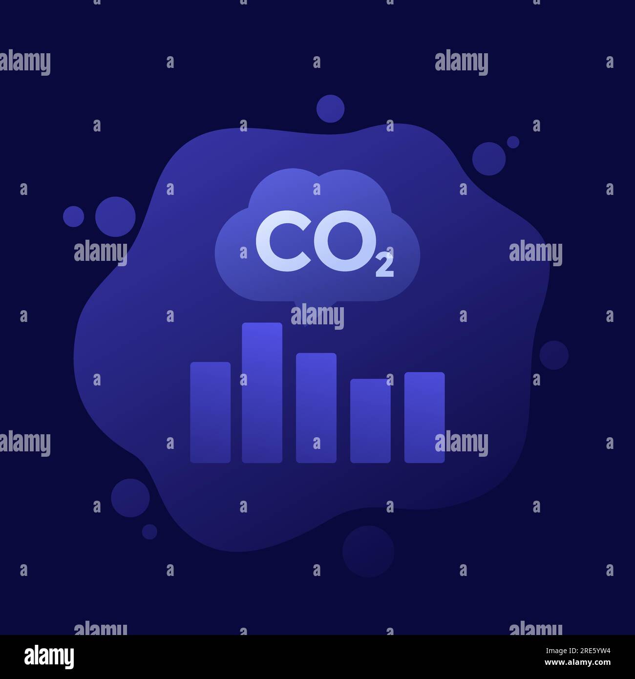 co2, carbon emissions levels chart icon, vector Stock Vector Image ...