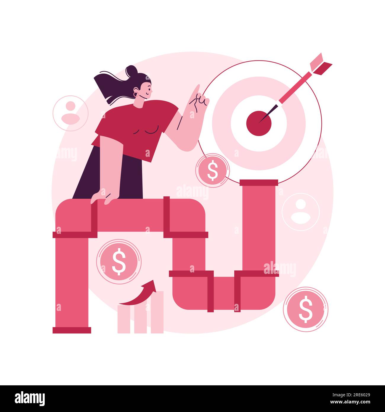 Sales pipeline management abstract concept vector illustration ...