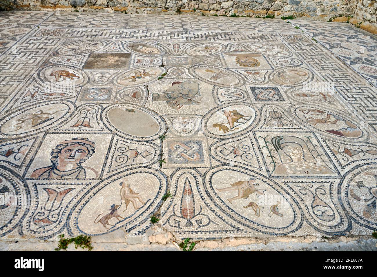 ancient roman mosaic in Volubilis Stock Photo - Alamy