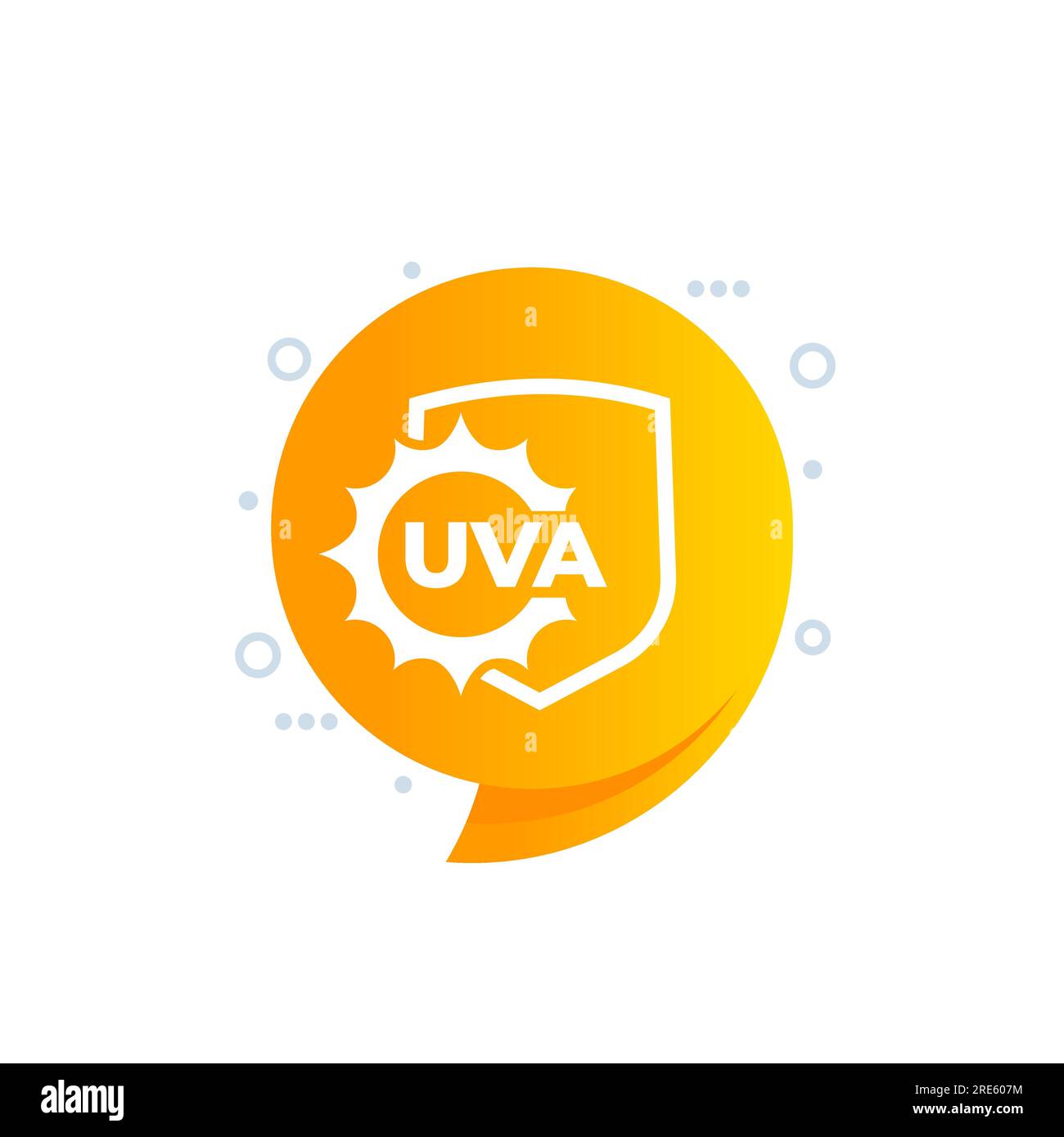 UVA protection icon with sun and shield, vector Stock Vector Image ...