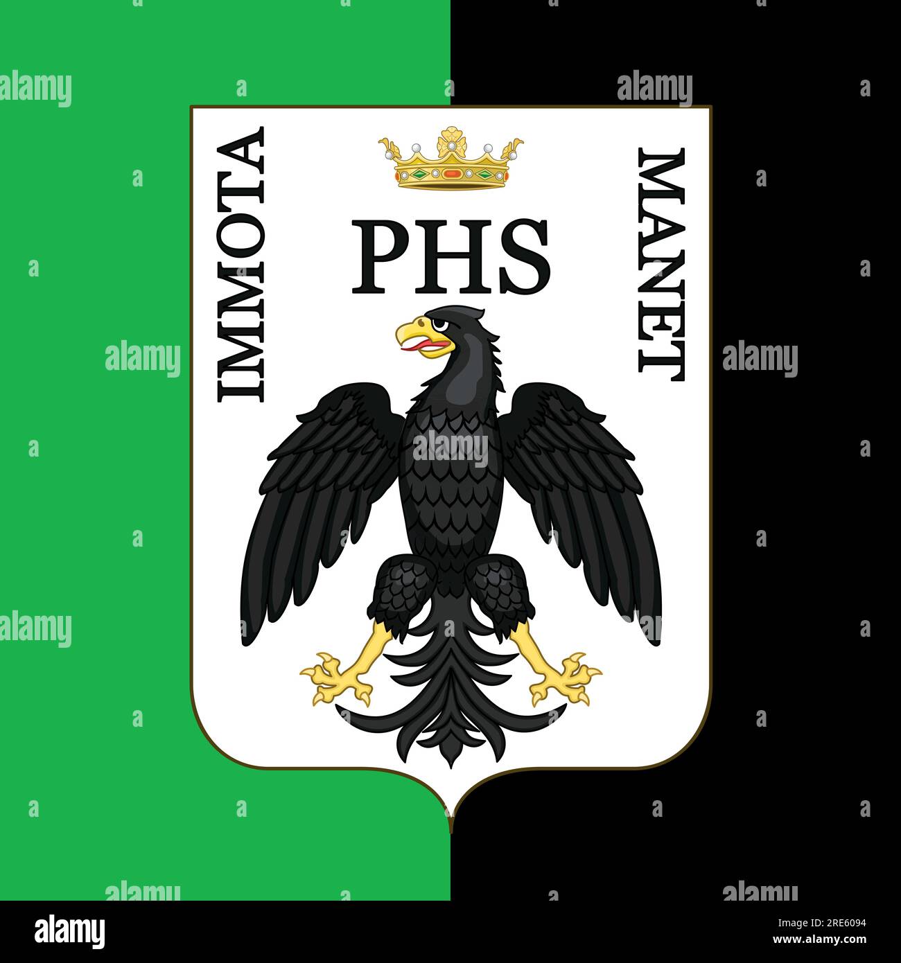 City of L'Aquila coat of arms on the flag, Abruzzo, Italy, vector ...