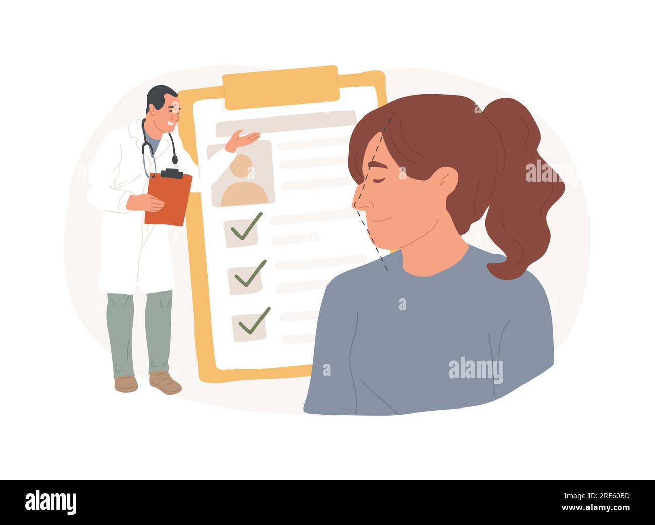 Rhinoplasty isolated concept vector illustration. Nose correction ...