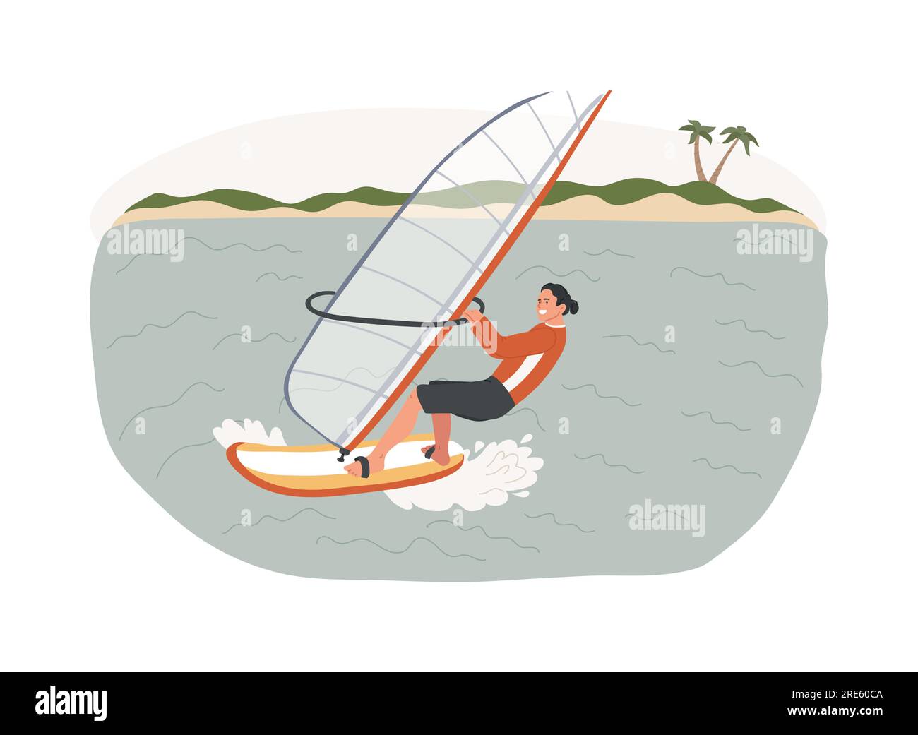 Windsurfing isolated concept vector illustration. Water sport, extreme ...