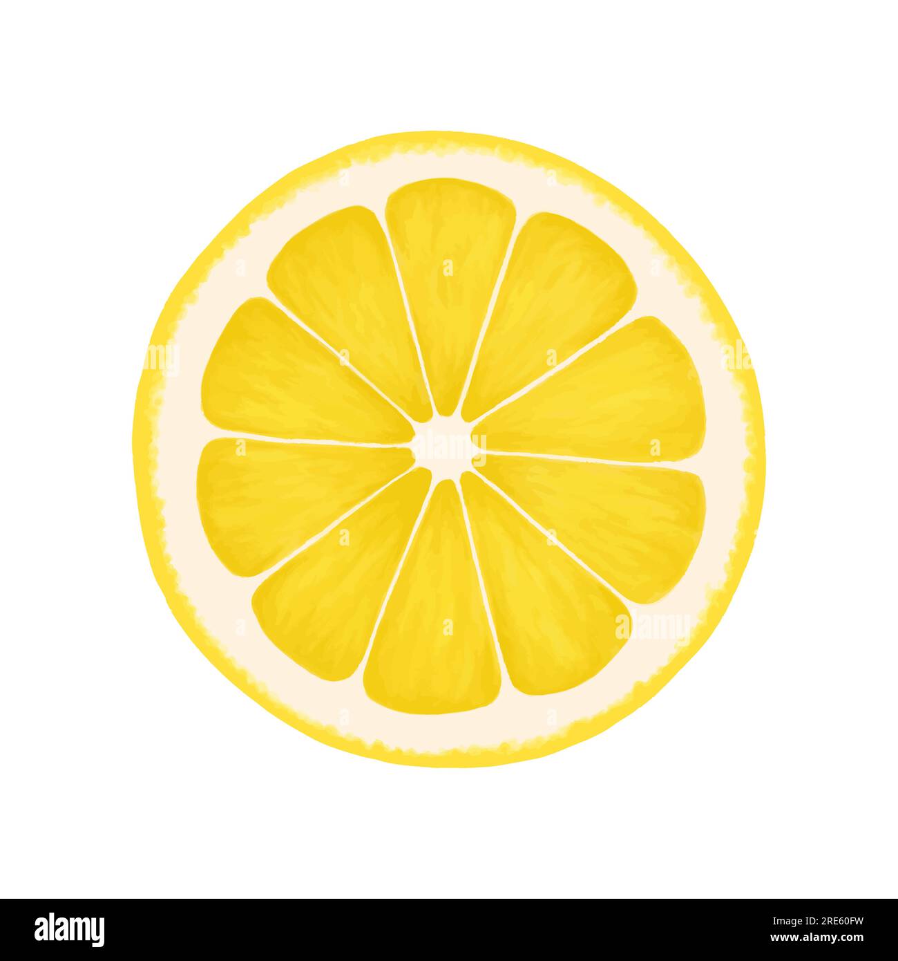Lemon round slice. Vector realistic illustration isolated on white background. Lemon eps icon ...