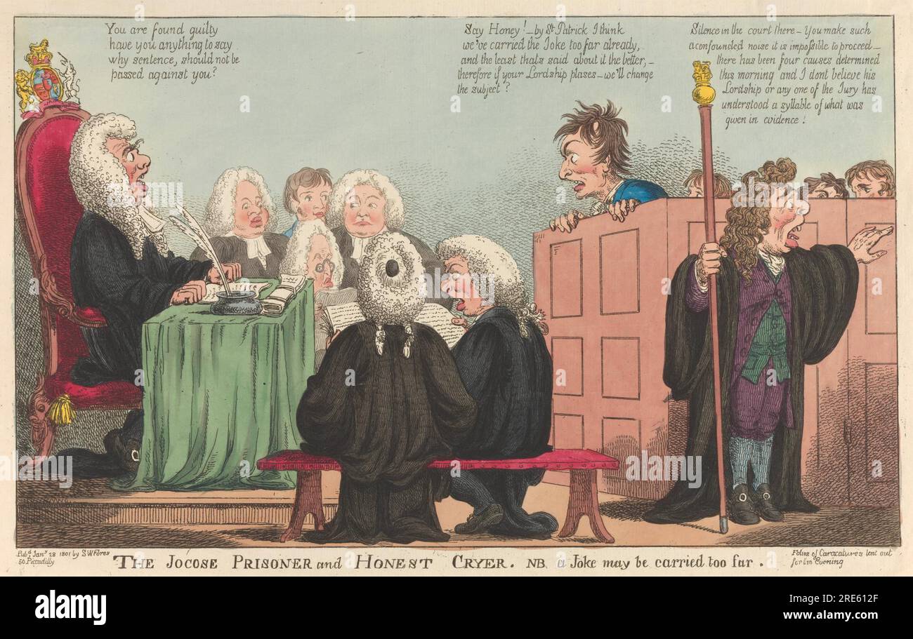 The Jocose Prisoner & Honest Cryer. A Joke May be Carried Too Far 1801 ...