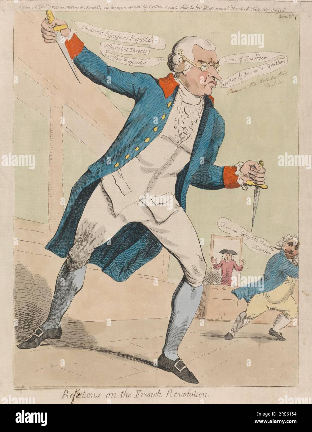 Reflections on the French Revolution 1793 by Isaac Cruikshank Stock ...