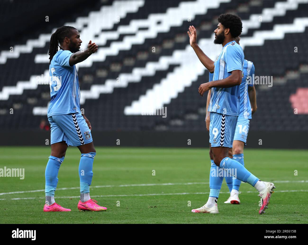 Coventry City's Ellis Simms celebrates scoring their side's second goal ...