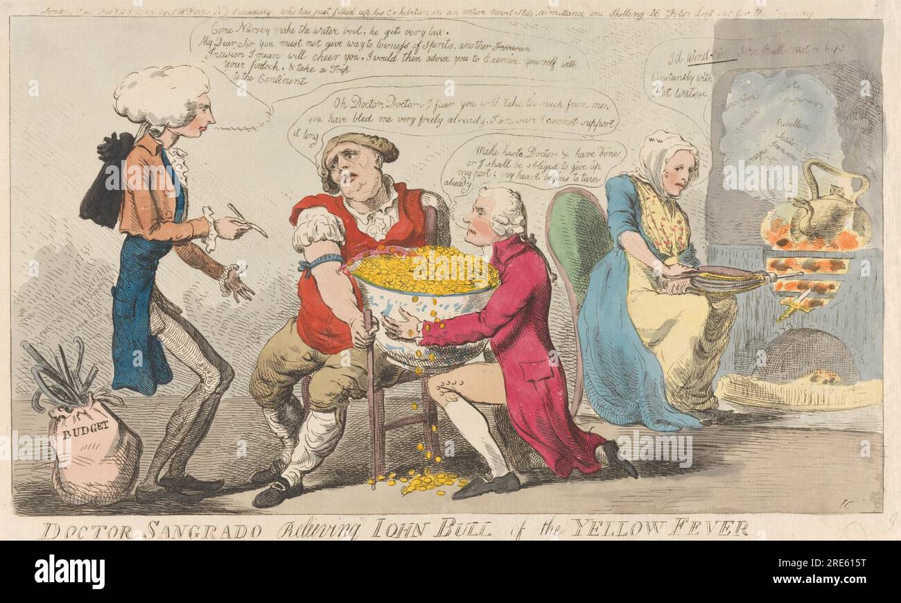 Sangrado relieving john bull of yellow fever hi-res stock photography ...