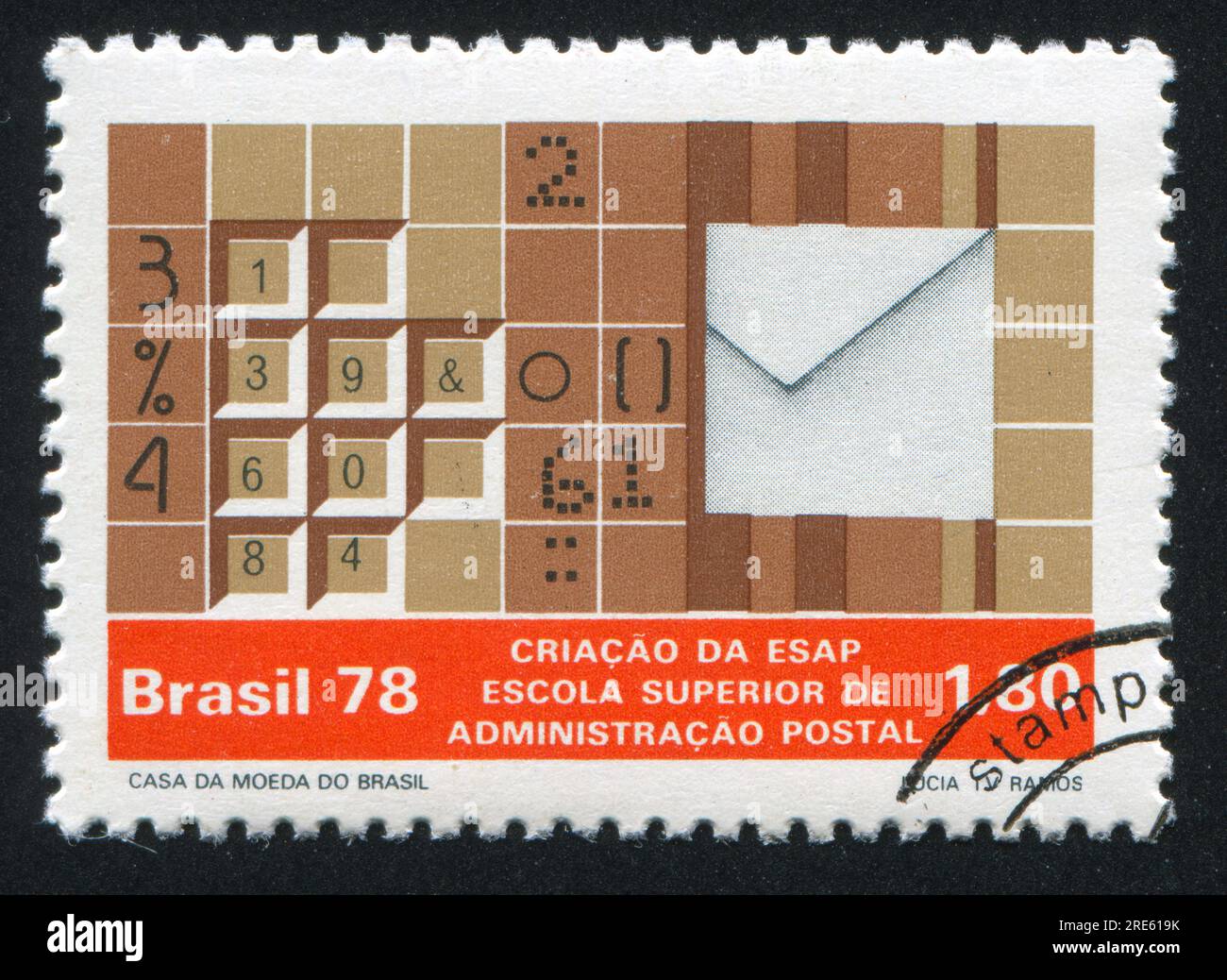 BRAZIL - CIRCA 1978: stamp printed by Brazil, shows Symbols of Postal ...