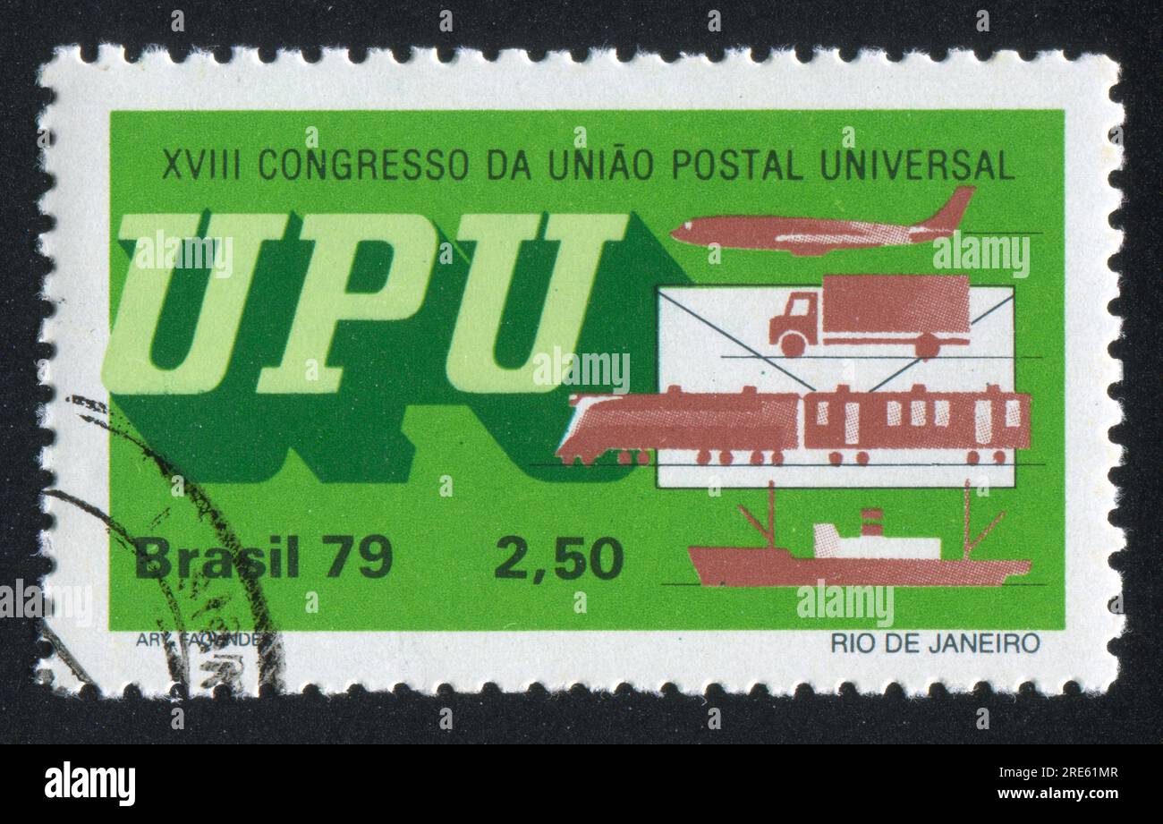 BRAZIL - CIRCA 1979: stamp printed by Brazil, shows UPU Emblem, circa ...