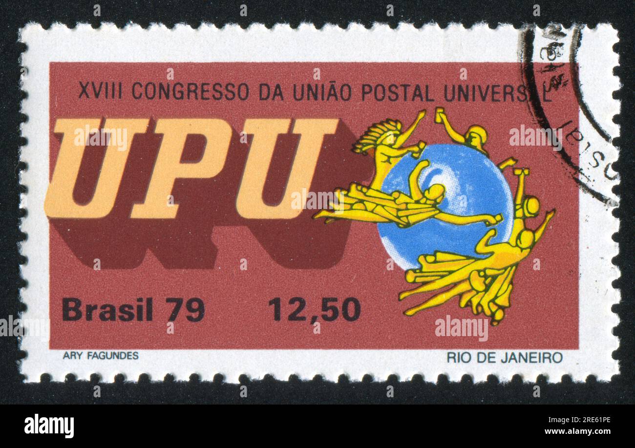 BRAZIL - CIRCA 1979: stamp printed by Brazil, shows UPU Emblem, circa ...