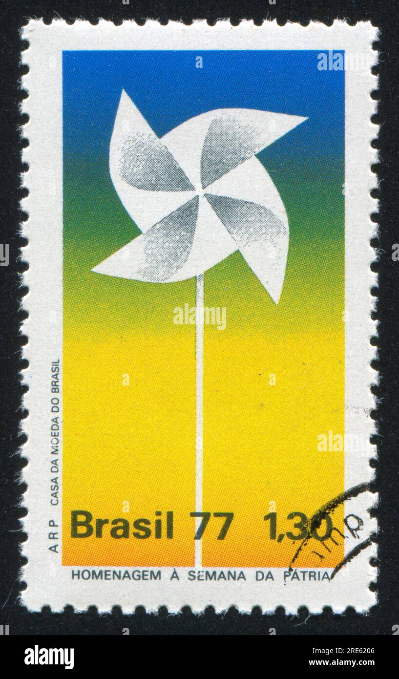 BRAZIL - CIRCA 1977: stamp printed by Brazil, shows Pinwheel, circa ...