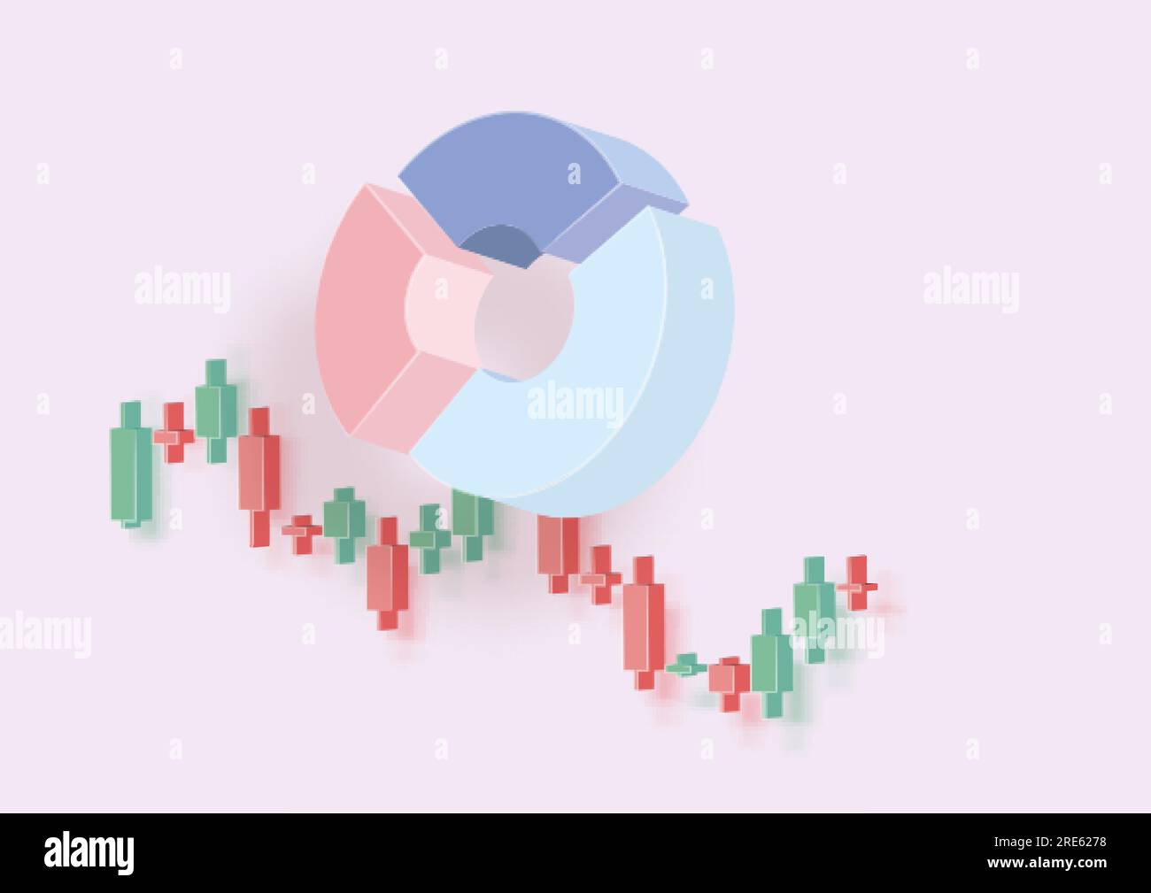 3D stock trade investment graph icon in market. 3d Sell and buy money ...